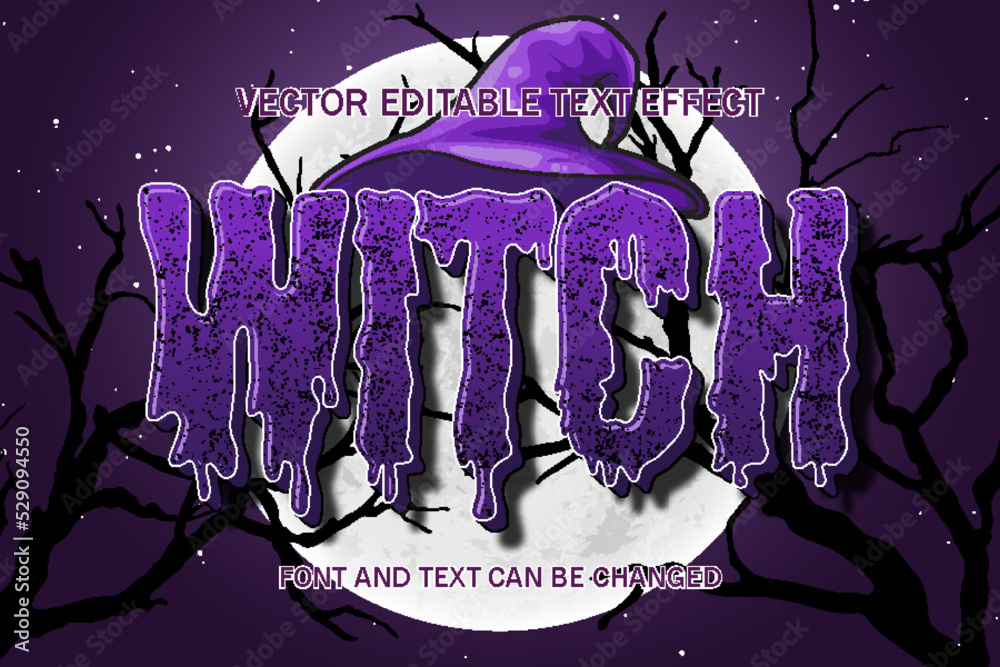 witch font typography lettering 3d editable text effect font style ...