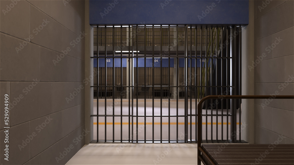 テレビ会議背景用 ZOOM会議背景用 CG 3d 刑務所 拘置所 留置所 拘束 犯罪 刑法 刑法犯 prison cell Jail ...