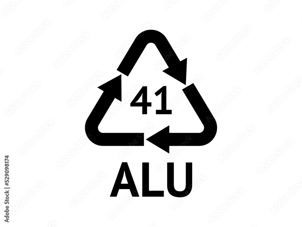 Metal Recycling codes. Recycling symbol on an isolated background ...