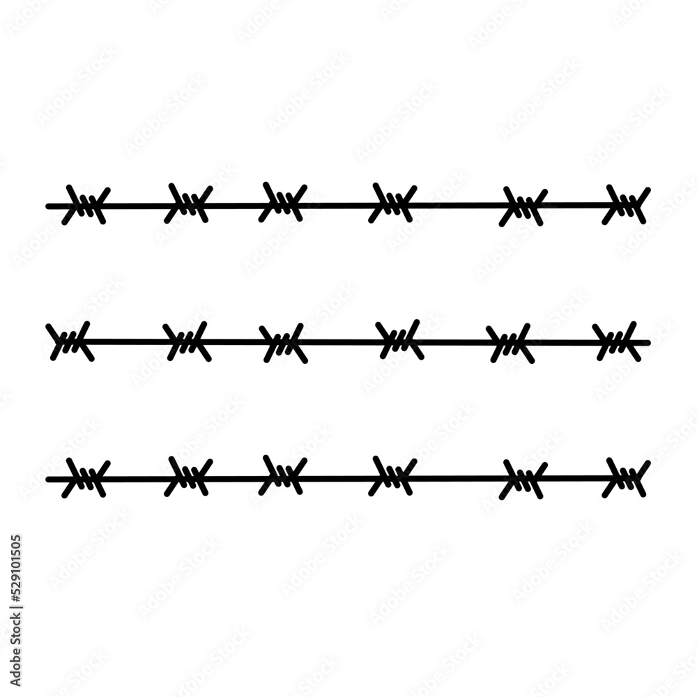 barbed wire flat vector illustration clipart isolated on white ...