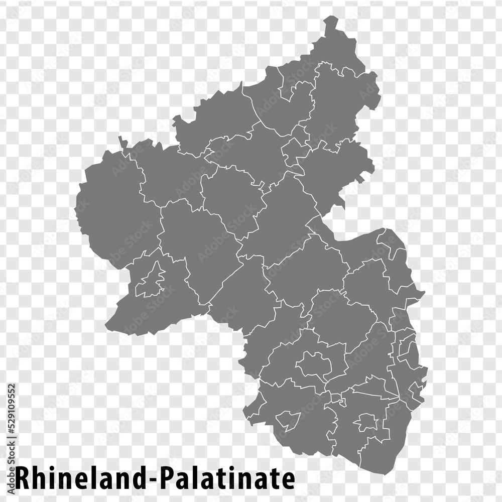 Map Free State of Rhineland-Palatinate on transparent background ...
