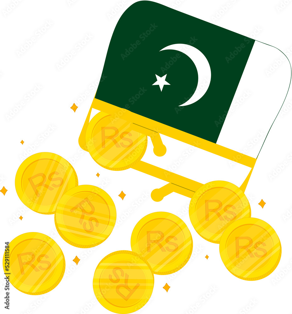 Pakistan Flag hand drawn,Pakistani rupee hand drawn Stock Illustration ...