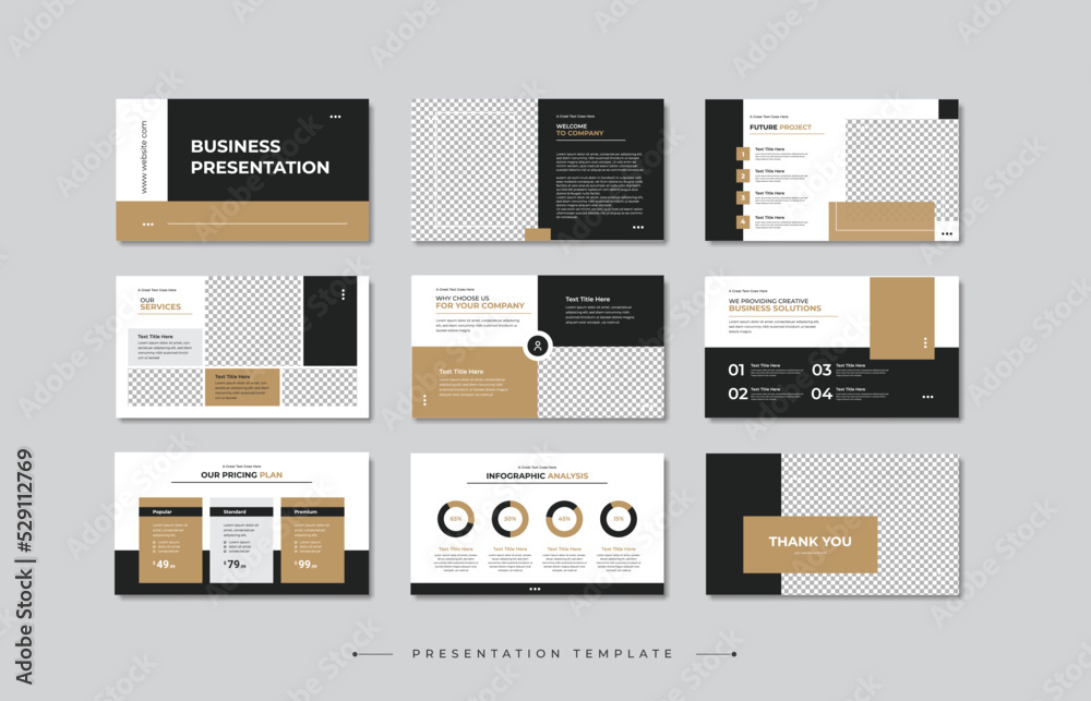 Corporate Business PowerPoint presentation design template set ...