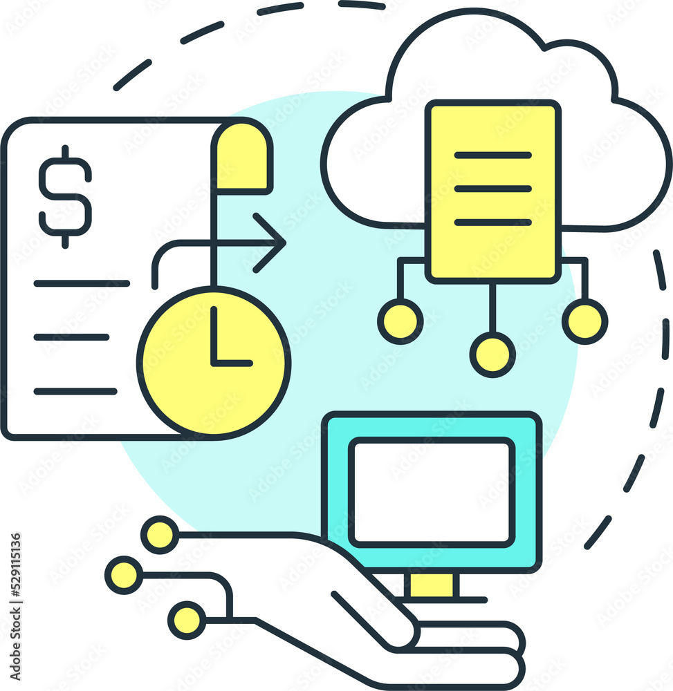 E statements concept icon. Electronic financial report. Digitization ...