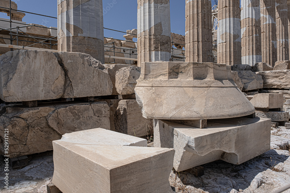The Parthenon, the former temple on the Acropolis of Athens dedicated ...