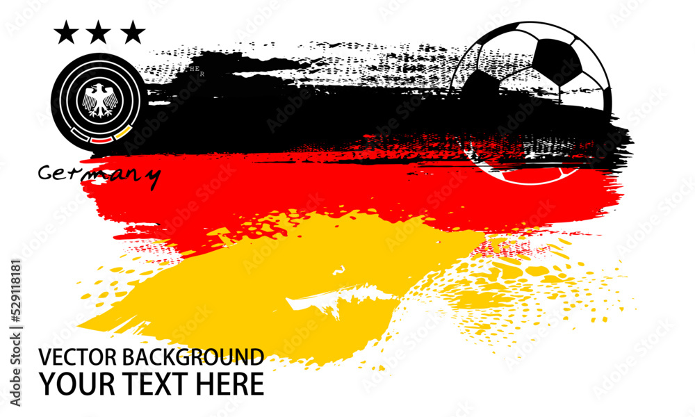 flag of germany. vector illustration on white football background ...