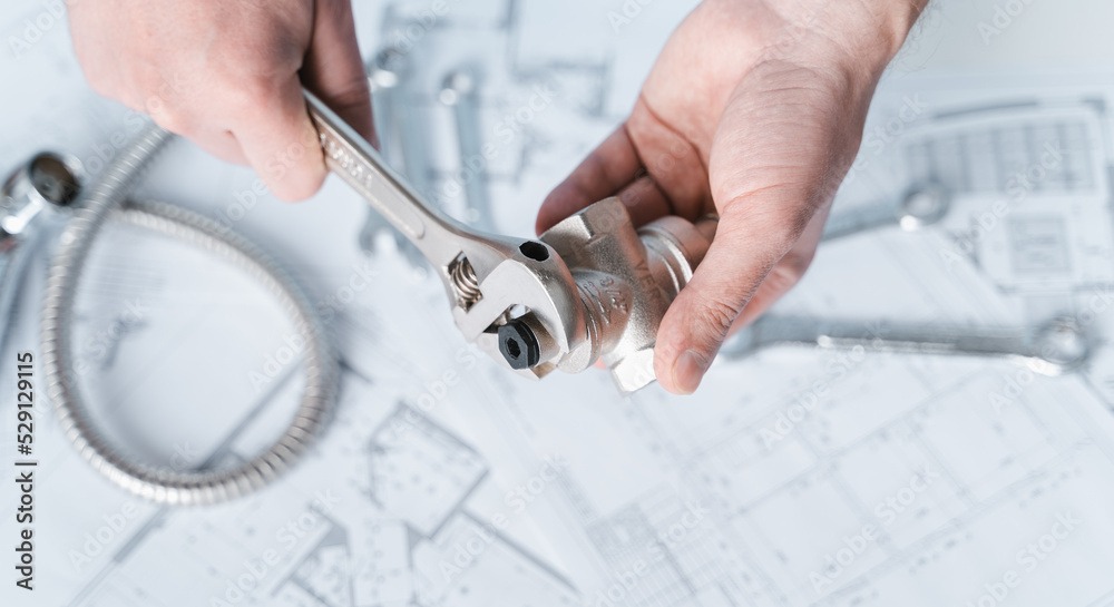 Plumbing project in house.Drawing,diagrams,plan of water supply of ...