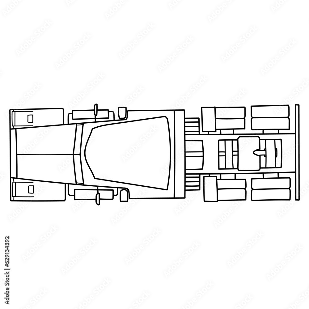 Old semi truck with sleeper towing engine transport. american tractor ...