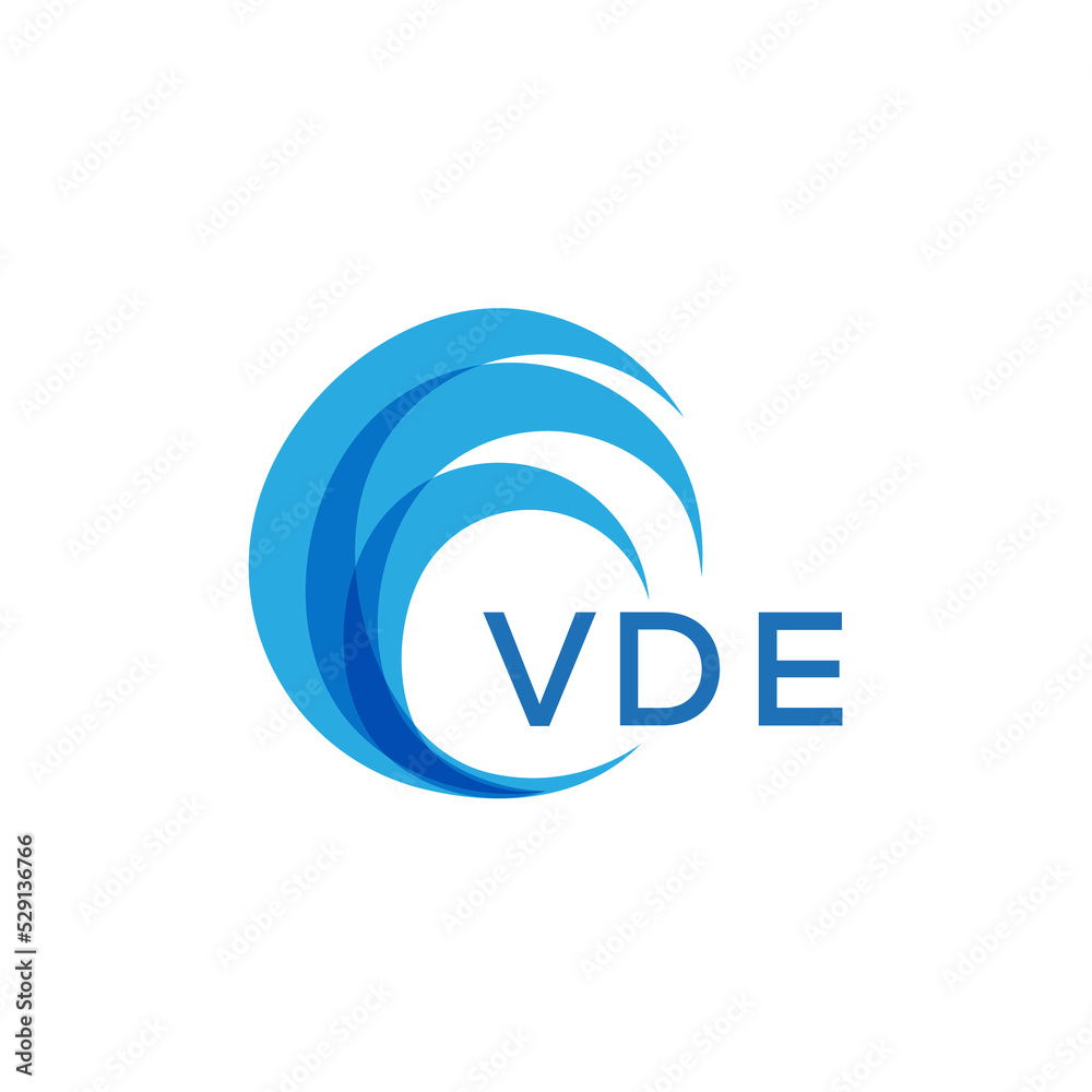 VDE letter logo. VDE blue image on white background. VDE Monogram logo ...