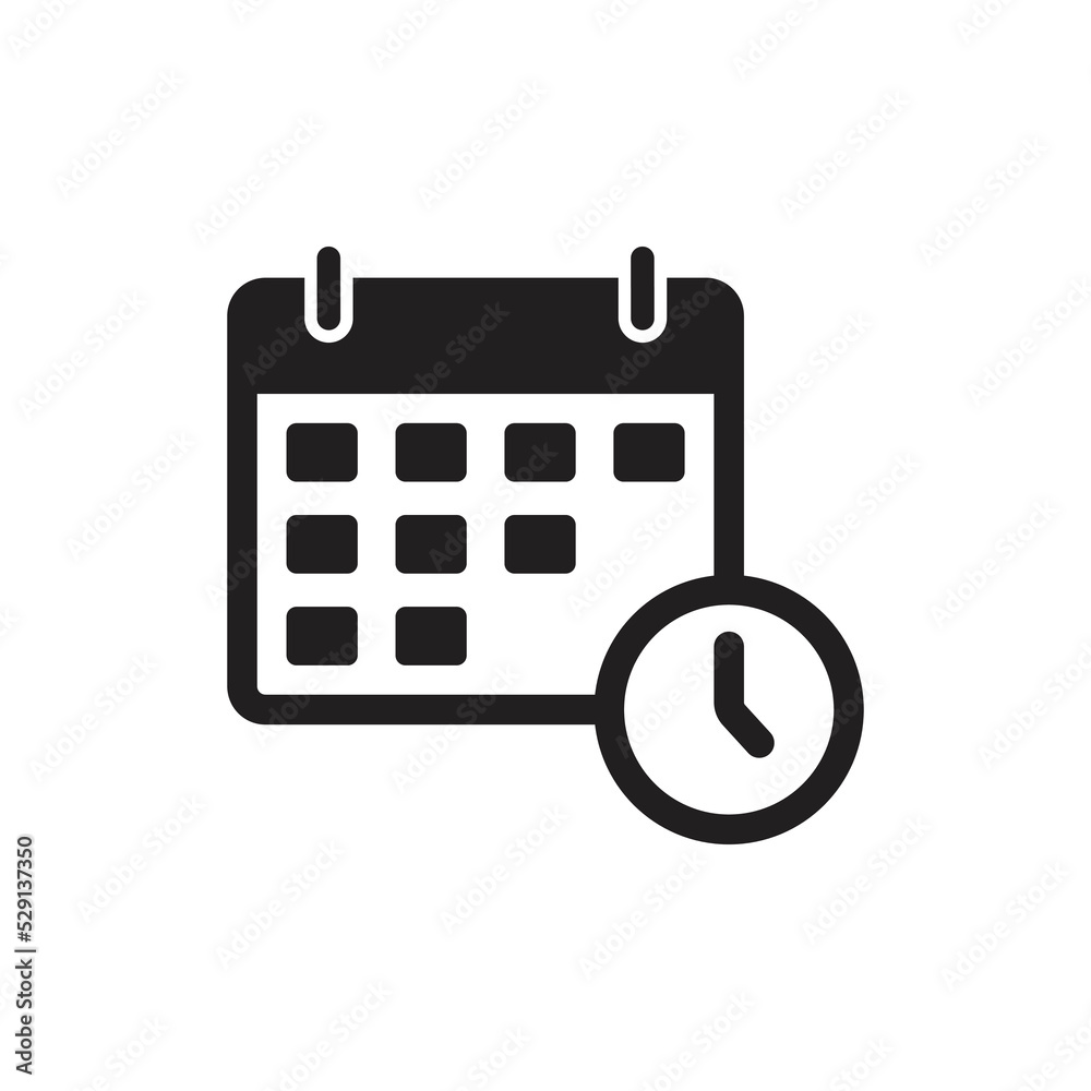 eps10 black vector appointment calendar icon isolated on white ...