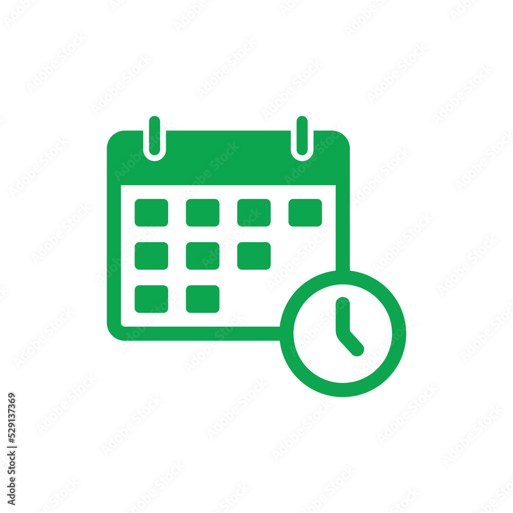 eps10 green vector appointment calendar icon isolated on white ...