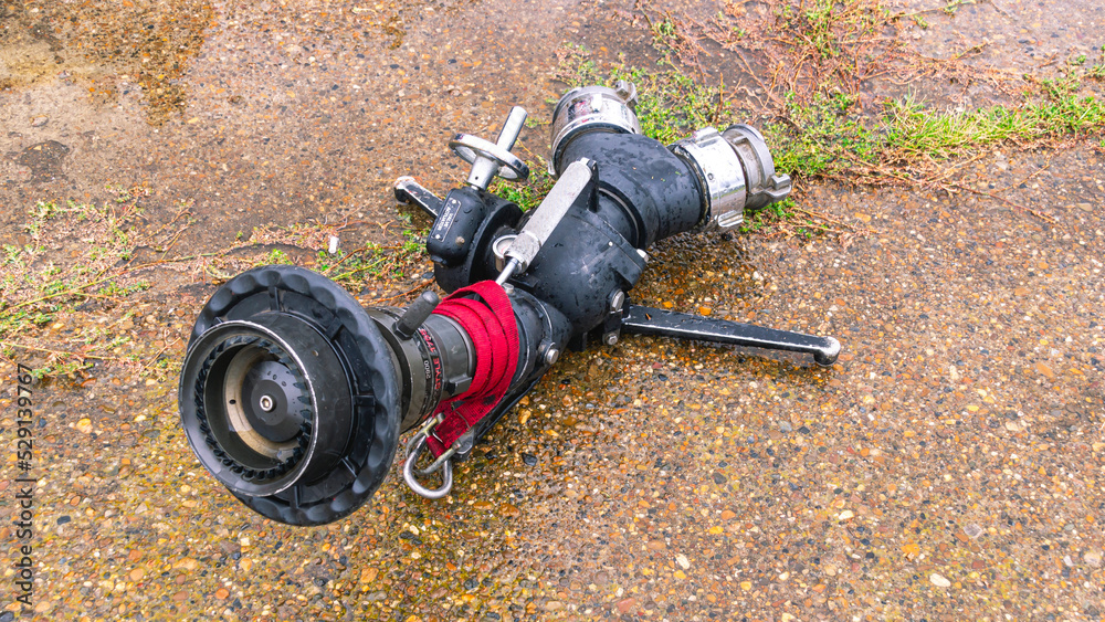 Portable fire barrel. Water supply for extinguishing with a fire hose ...