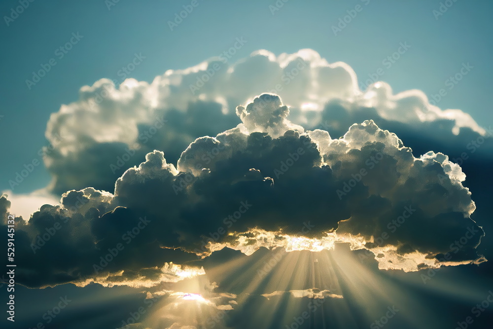 Sunlight Through Clouds Painting