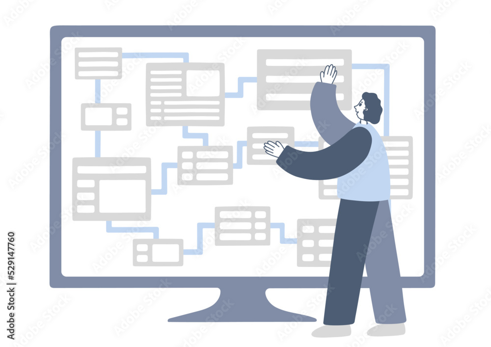 CMS development concept. Work with content management system. Business ...