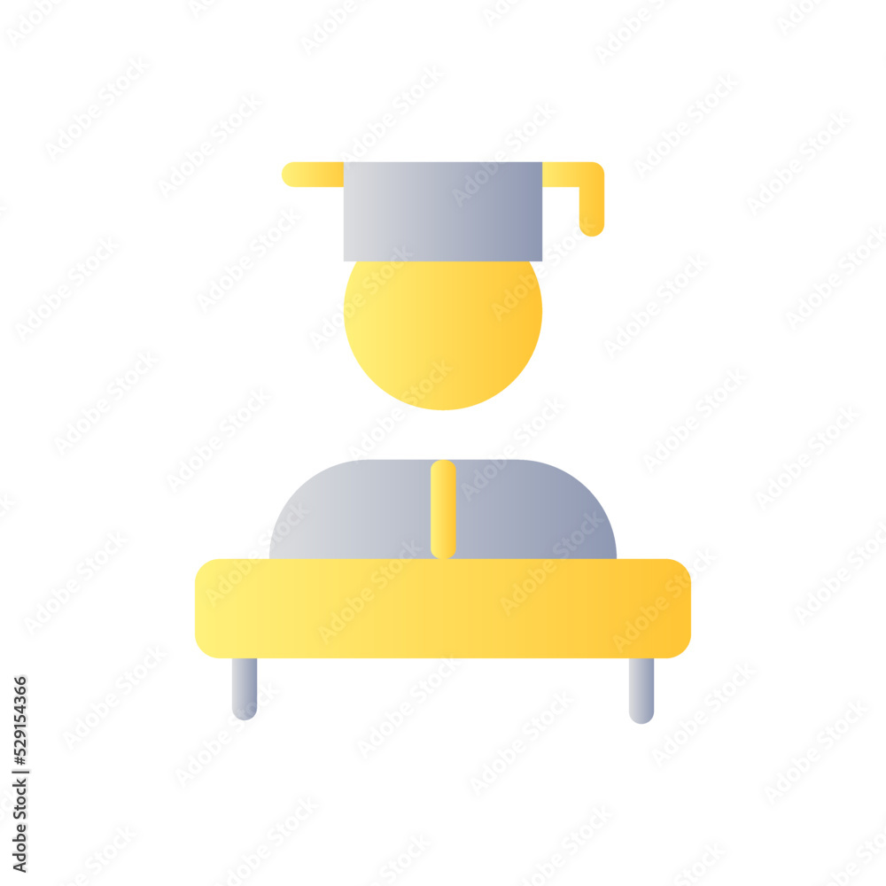 Graduation ceremony flat gradient two-color ui icon. Commencement ...