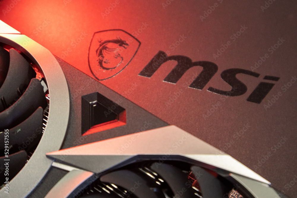 Kyiv, Ukraine - August 19, 2022: MSI dragon logo and graphics video ...