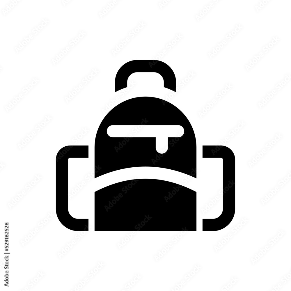 School backpack black glyph ui icon. Rucksack for high school, college ...