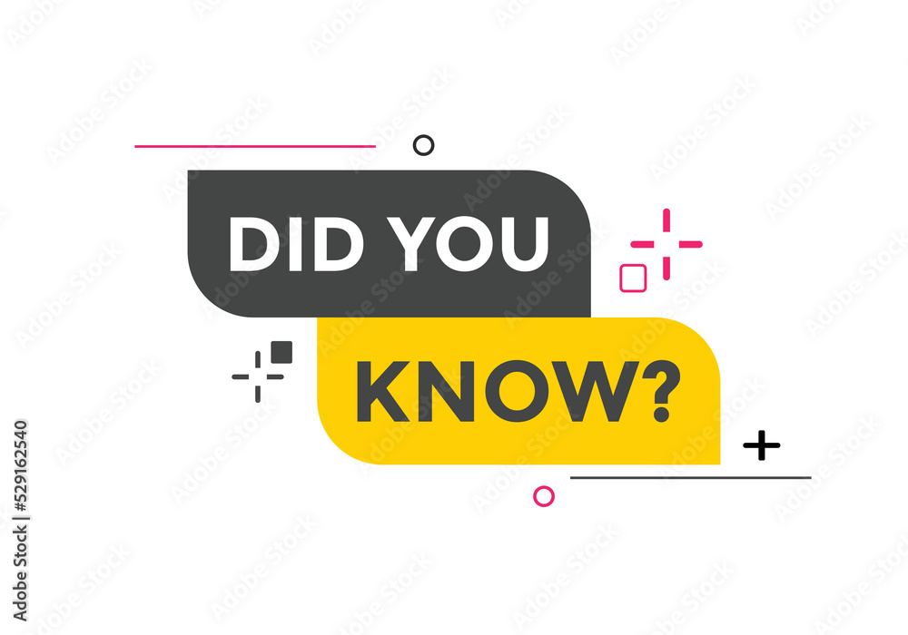 Did you know button. Did you know sign speech bubble. banner label ...