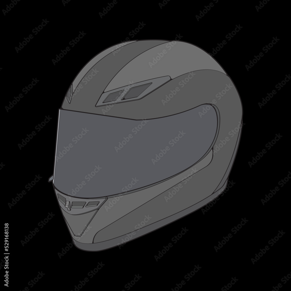 Block helmet full face Vector Illustration, Helmet Concept, helmet ...