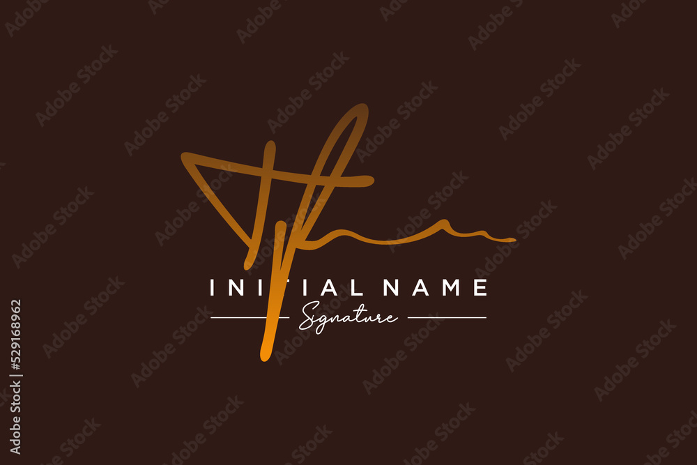 Initial TF signature logo template vector. Hand drawn Calligraphy ...