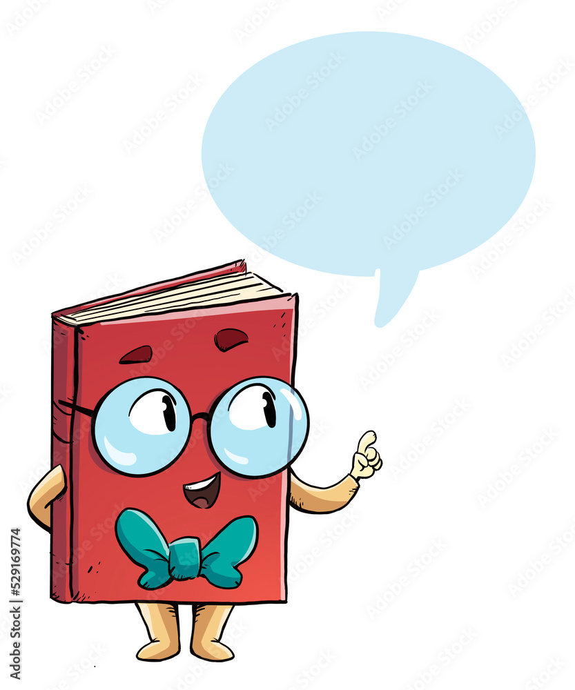 Book illustration talking and giving a lesson ilustración de Stock ...
