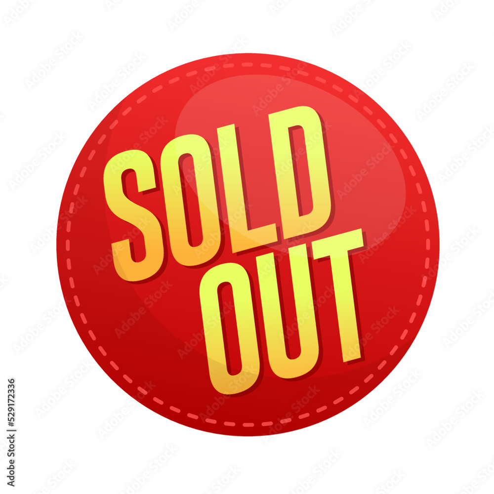 sold out button vector art for apps and websites Stock Vector | Adobe Stock