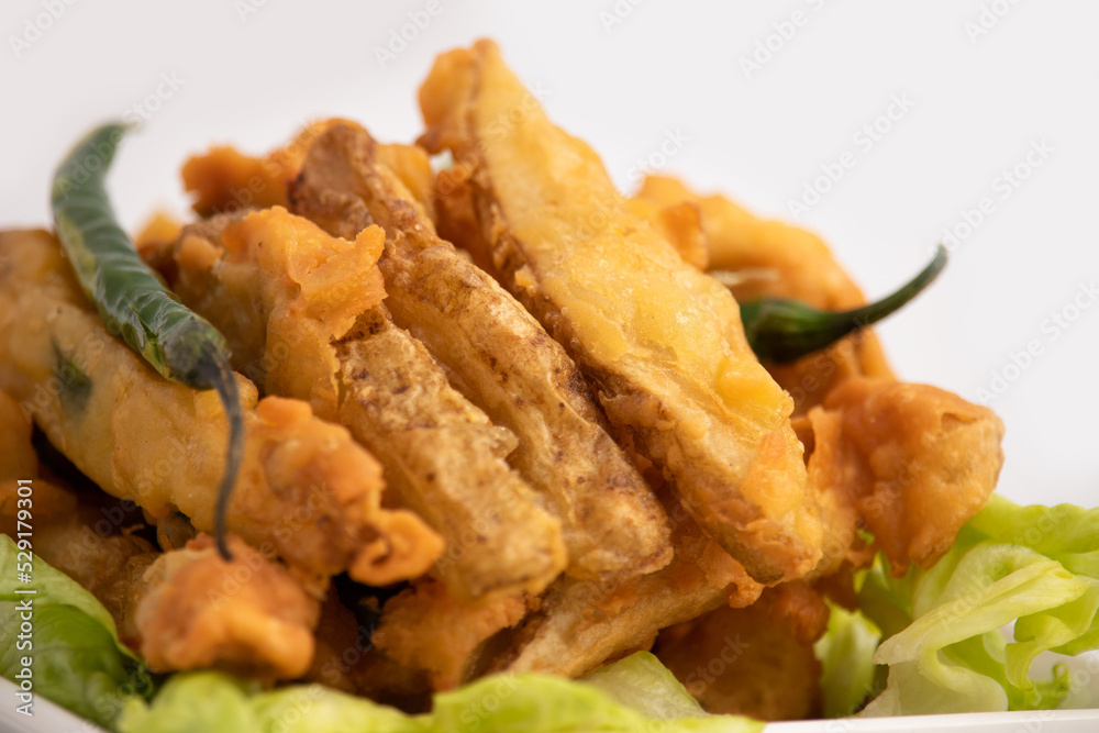 Indian Street Food Sliced Crispy Fried Potato Wedges Also Called Aloo ...