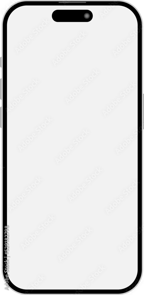 New model smartphone mockup white screen. Device UI UX mockup, flat ...