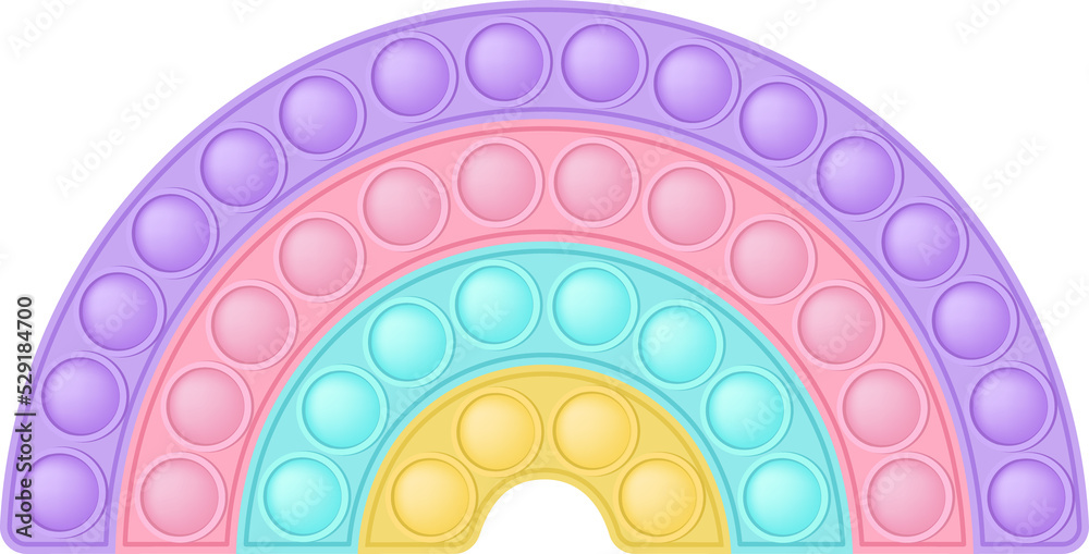 Popit figure rainbow as a fashionable silicon toy for fidgets ...