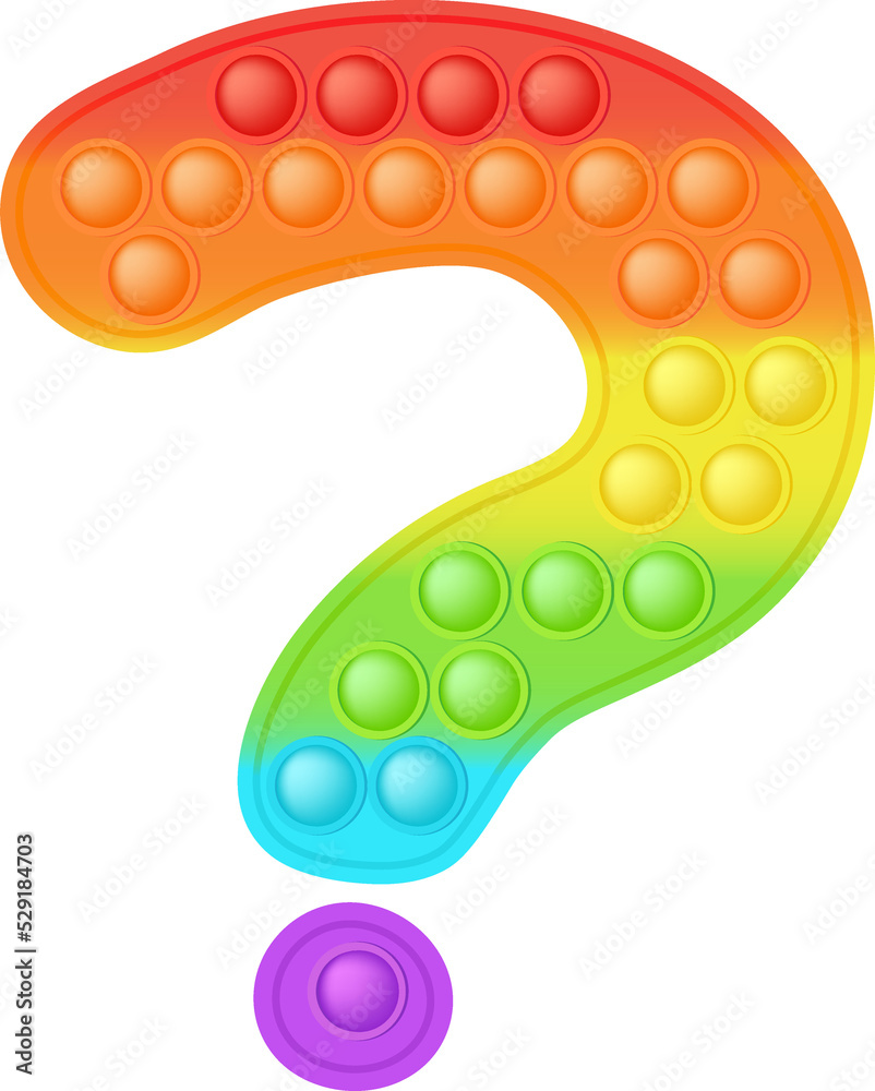 Stockillustratie Popit font design - alphabet and numbers set in style of trendy silicon fidget ...