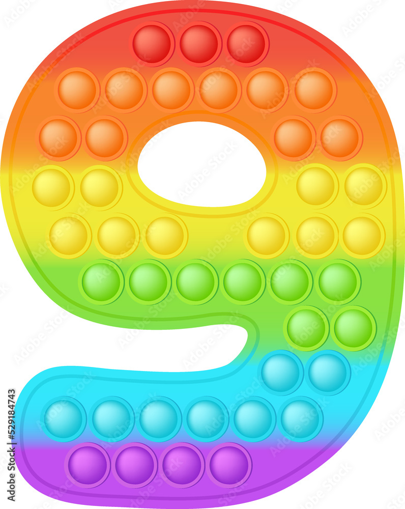 Stockillustratie Popit font design - alphabet and numbers set in style ...