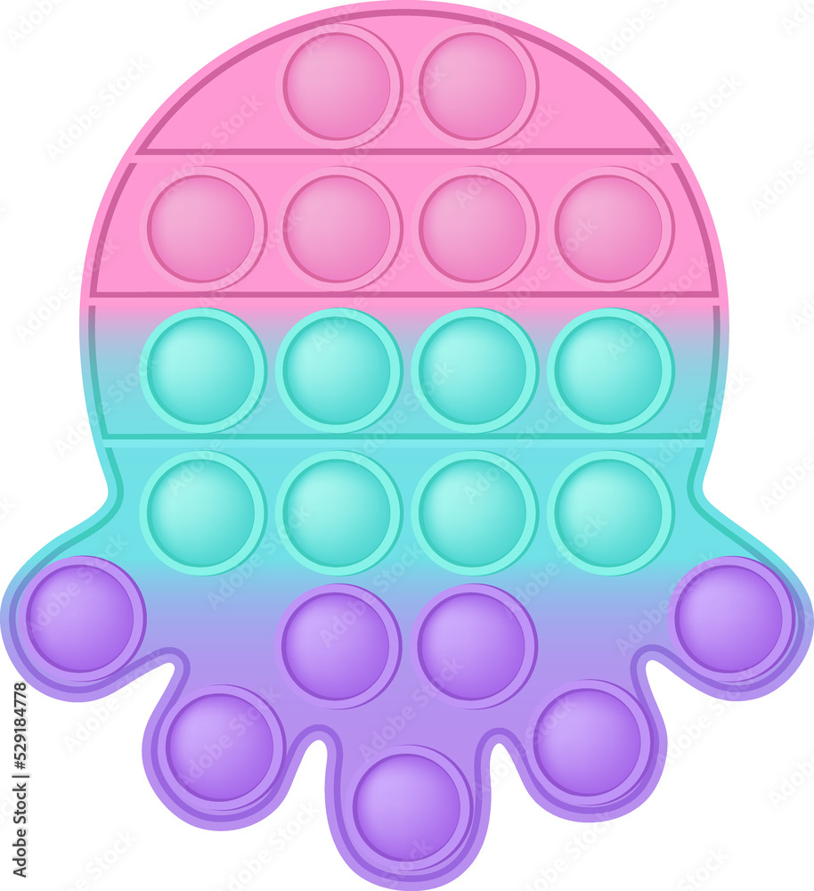 Popit figure octopus as a fashionable silicon toy for fidgets ...