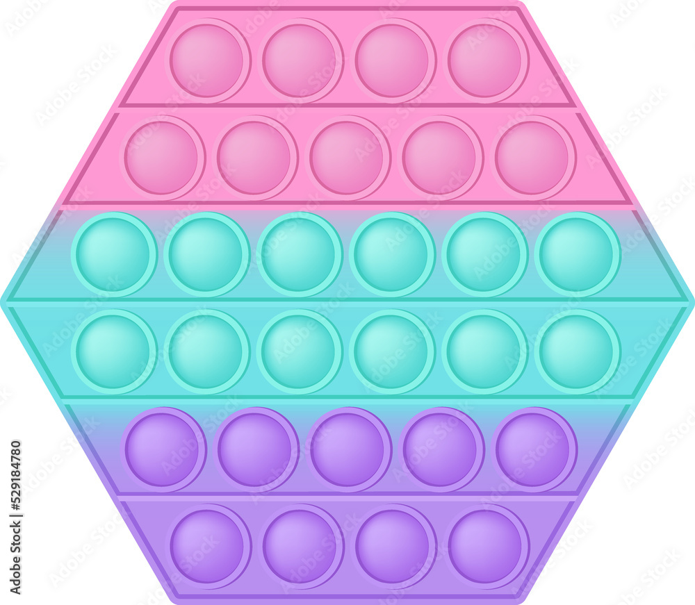 Popit figure hexagon as a fashionable silicon toy for fidgets ...