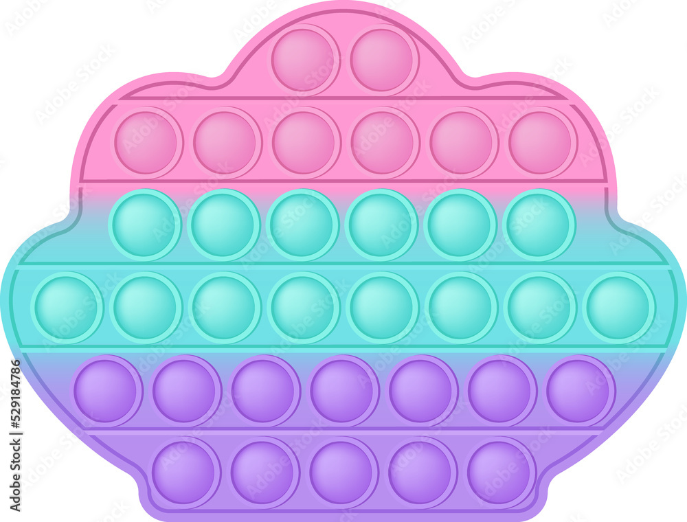 Popit figure seashell as a fashionable silicon toy for fidgets ...