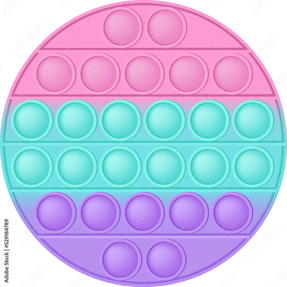 Popit figure circle as a fashionable silicon toy for fidgets. Addictive ...