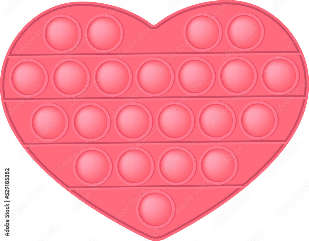 Pop it coral pink heart for a Valentines day as a fashionable silicon ...
