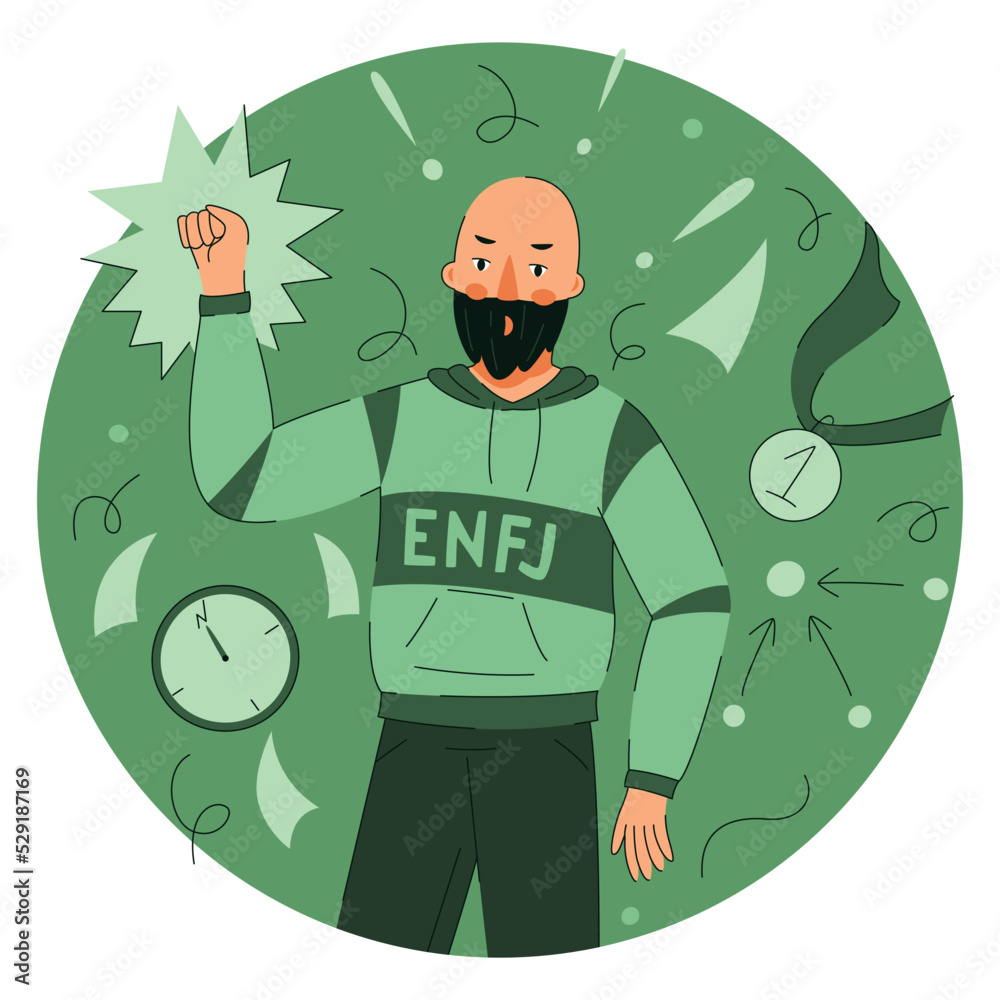 Mbti concept. Protagonist character. Flat vector illustration Stock ...