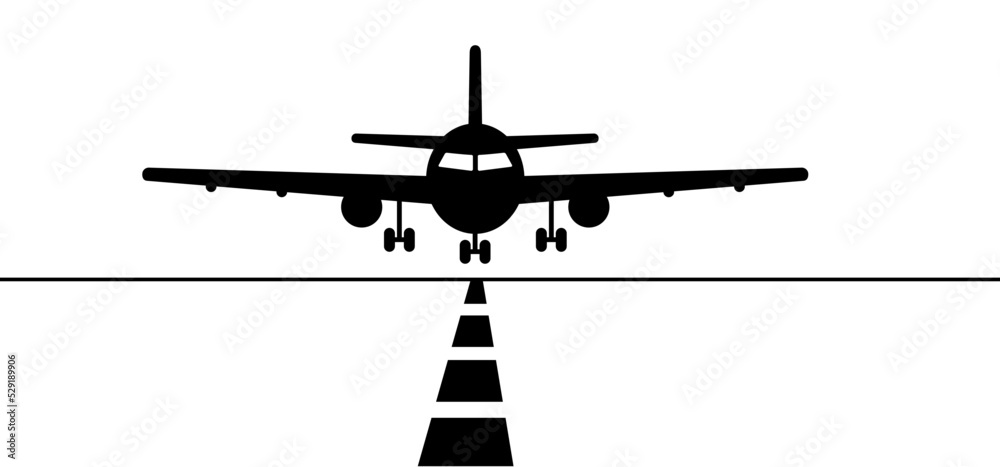 landing or soaring air plane line path. Take Off airplane, flight route ...