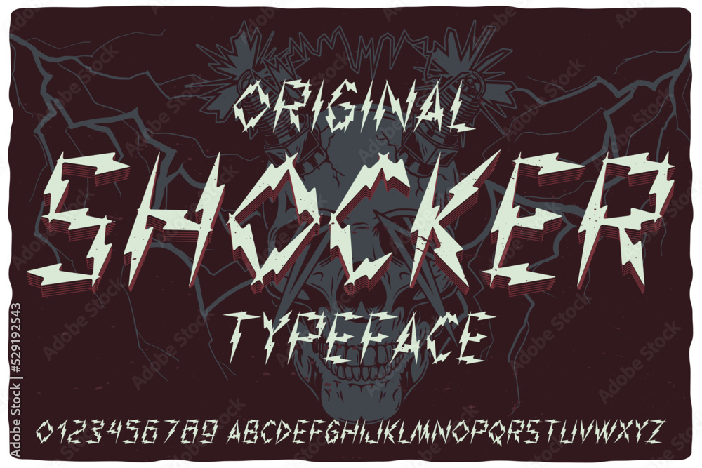 Original label font named Shocker. Original typeface for any your ...