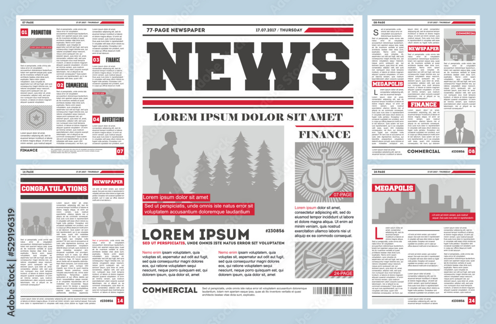 Vintage newspaper journal template. Typography design with columns ...