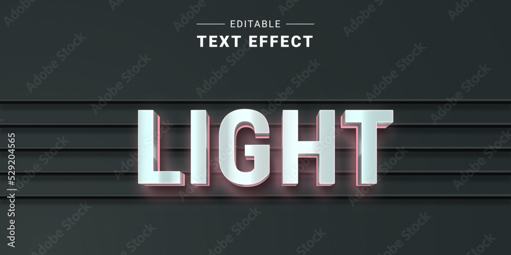 3D Backlight Text Generator Mockup Stock Vector | Adobe Stock