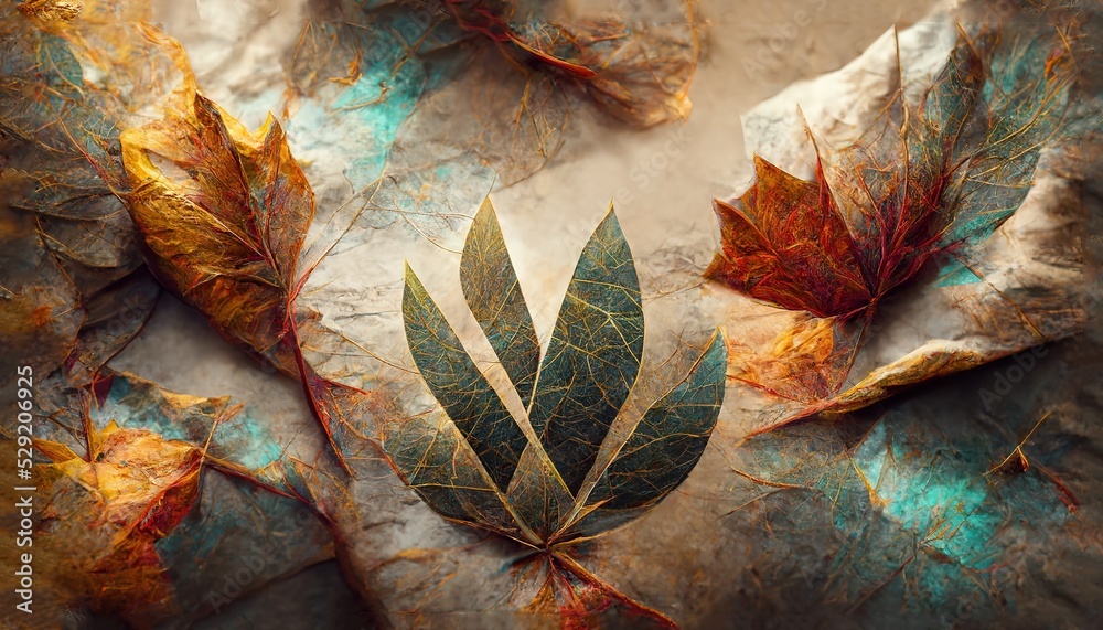 Raster illustration of applique maple lieves. Maple, poplar, plant ...