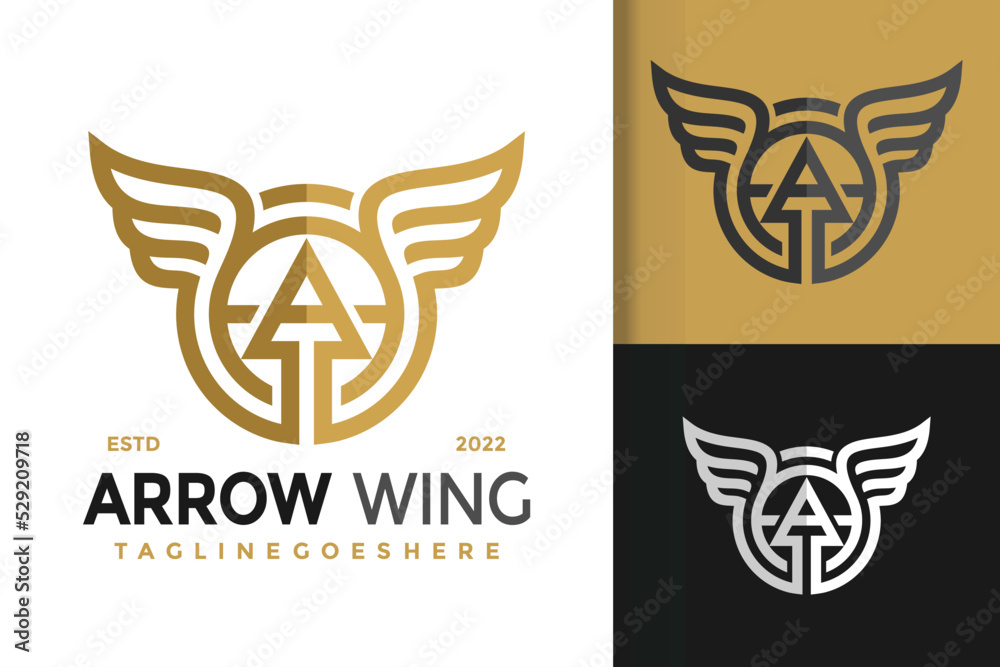 Letter A Arrow Wings Logo Design, brand identity logos vector, modern ...