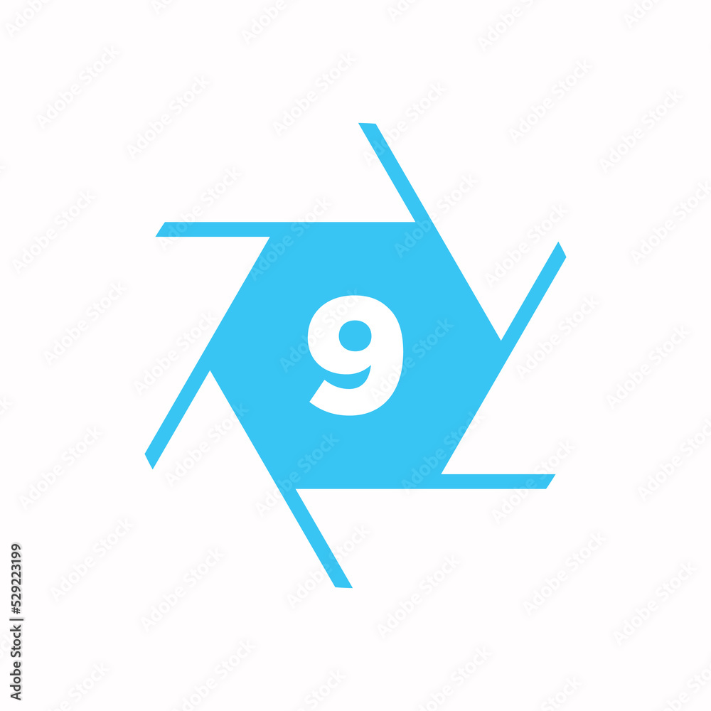 Initial Letter 9 Photography Logo Camera lens Concept. Photography Logo ...