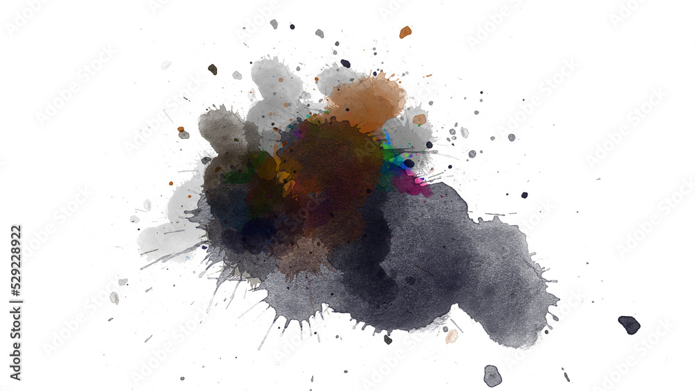 watercolor paint brush stroke. ink splash transition. Abstract inkblot ...