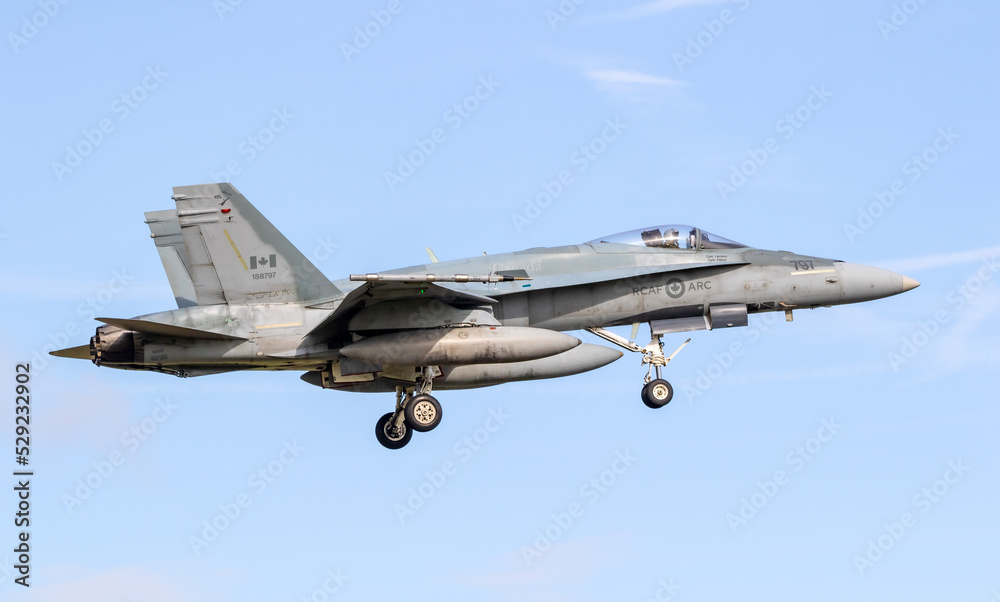 Royal Canadian Air Force CF-18 Hornet fighter jet from 3 Wing CFB ...