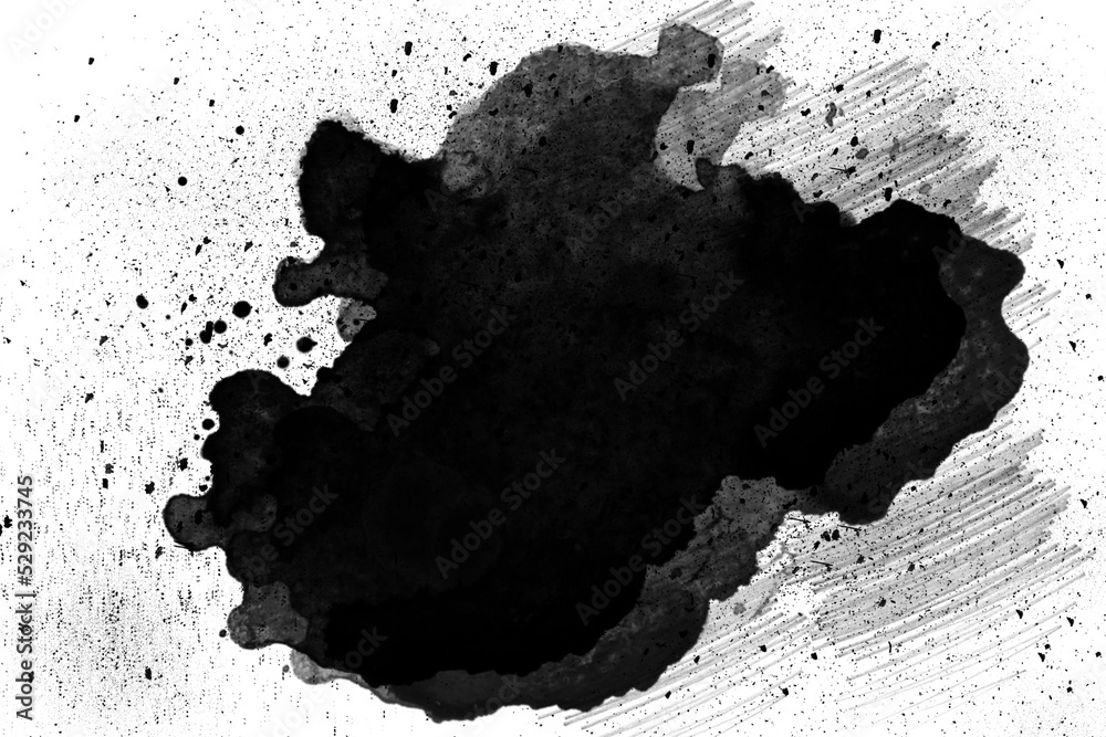 watercolor paint brush stroke. ink splash transition. Abstract inkblot ...