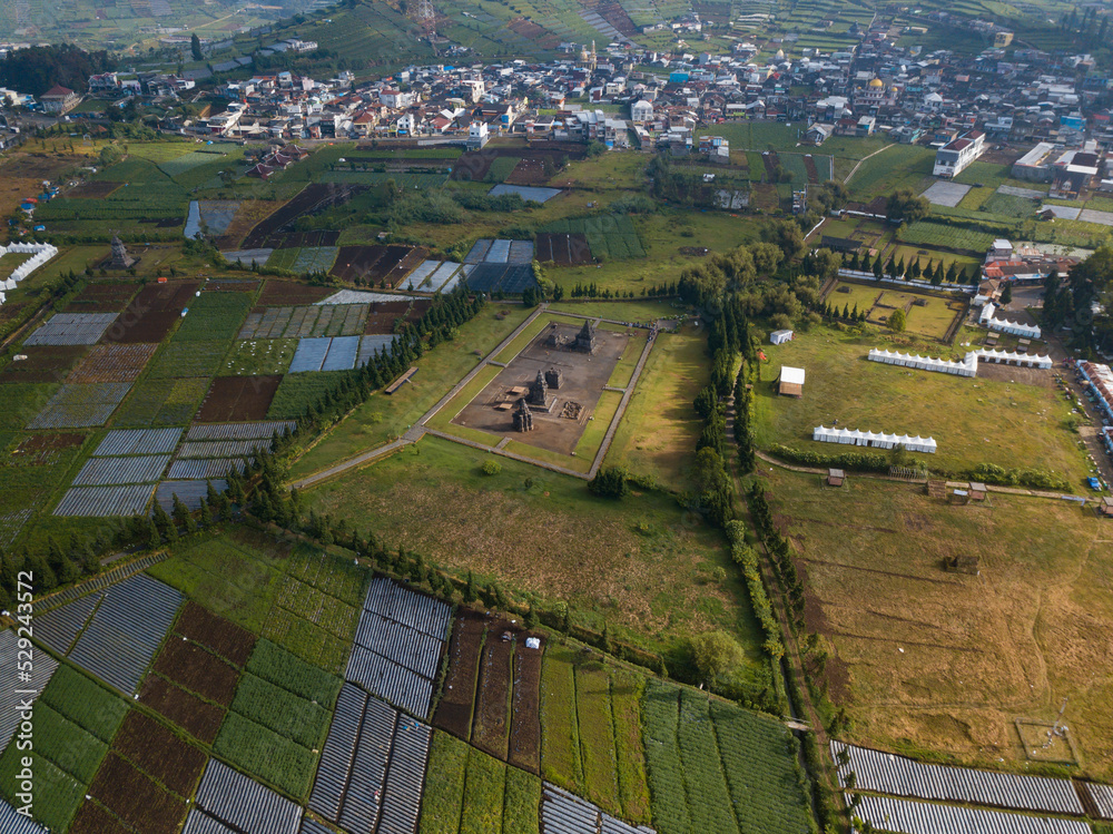 Aerial of The Arjuna Temple complex, in this complex there are five ...