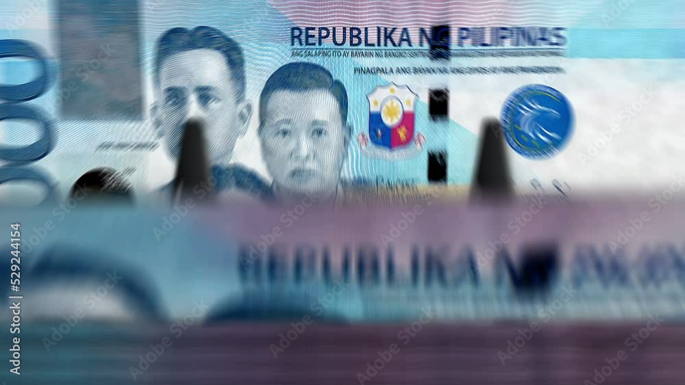 Vidéo Stock Philippines money Philippine Peso money counting machine ...