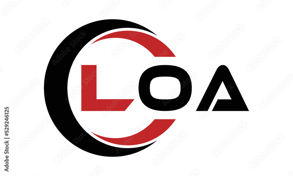 LOA three letter swoosh logo design vector template | monogram logo ...